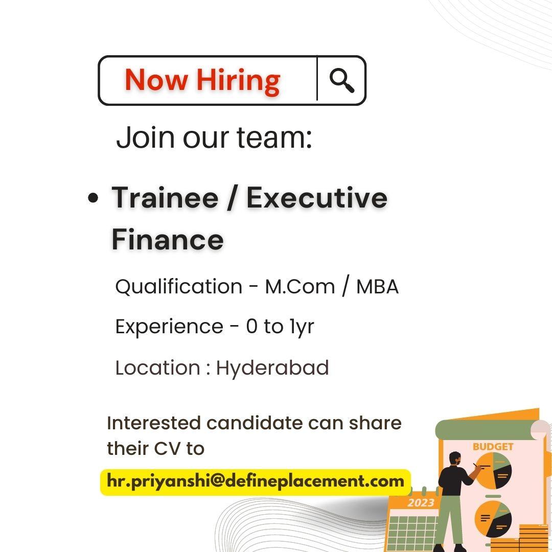 Job vacancy for Trainee / Executive - Finance department | PHARMA JOBS POST