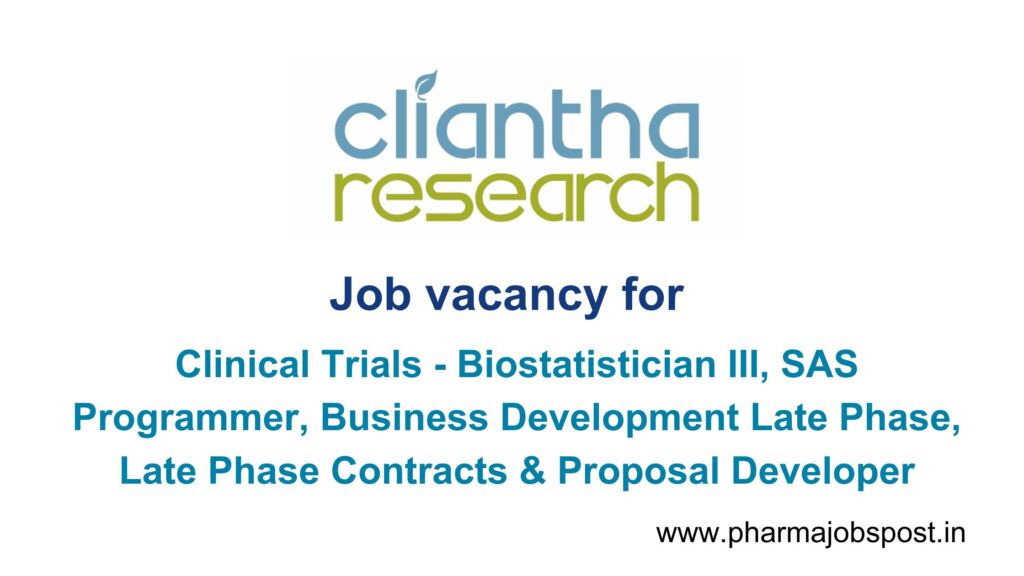 Open Positions in Clinical Trials: Start Your Career at Cliantha ...