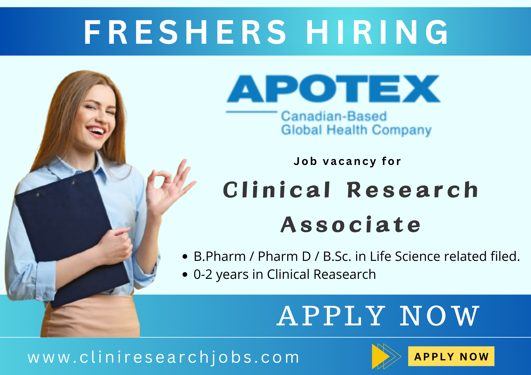 Entry-Level Clinical Research Associate Positions at Apotex Inc. for B ...