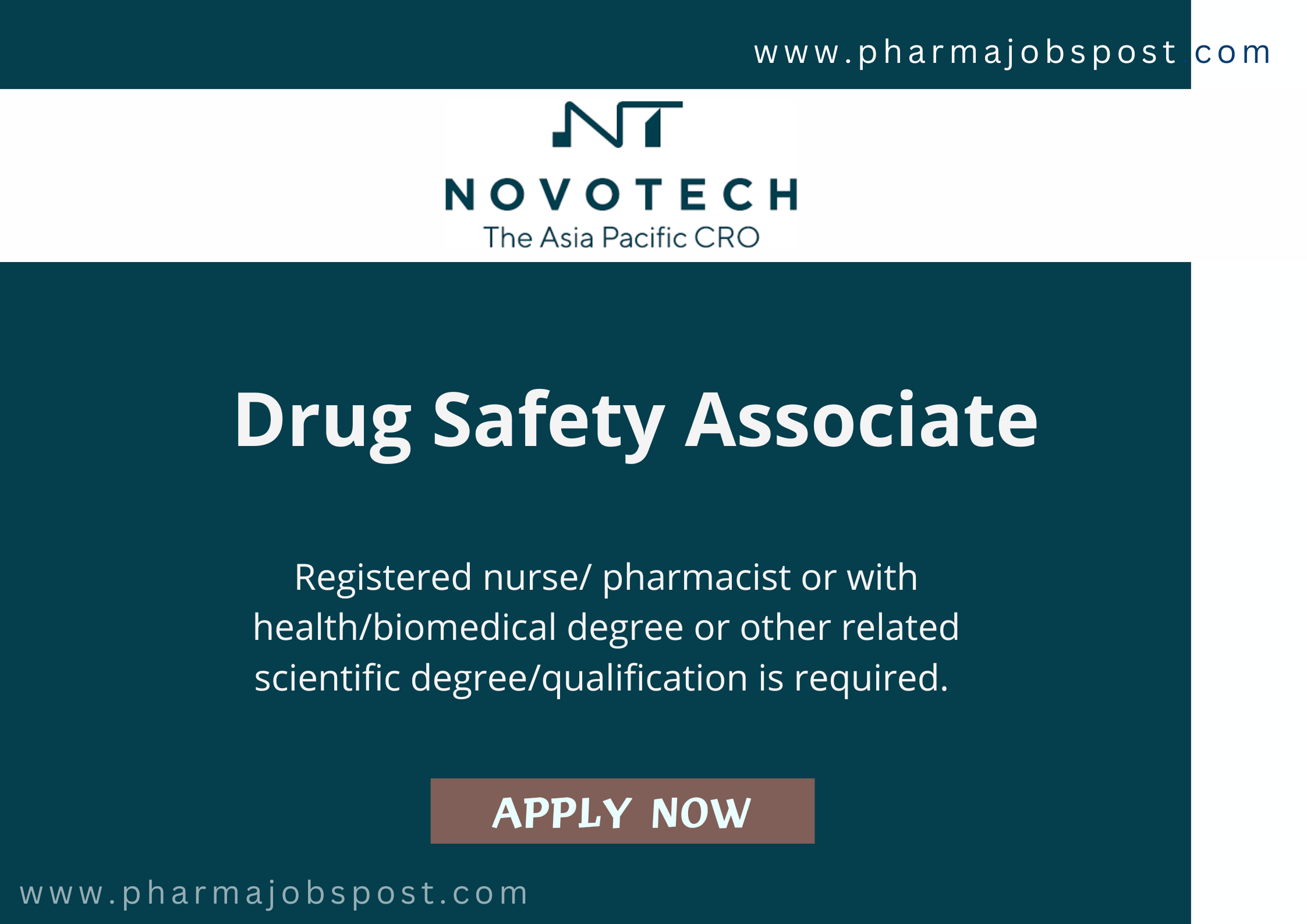Become a Drug Safety Associate at Novotech - Apply Today! | PHARMA JOBS ...