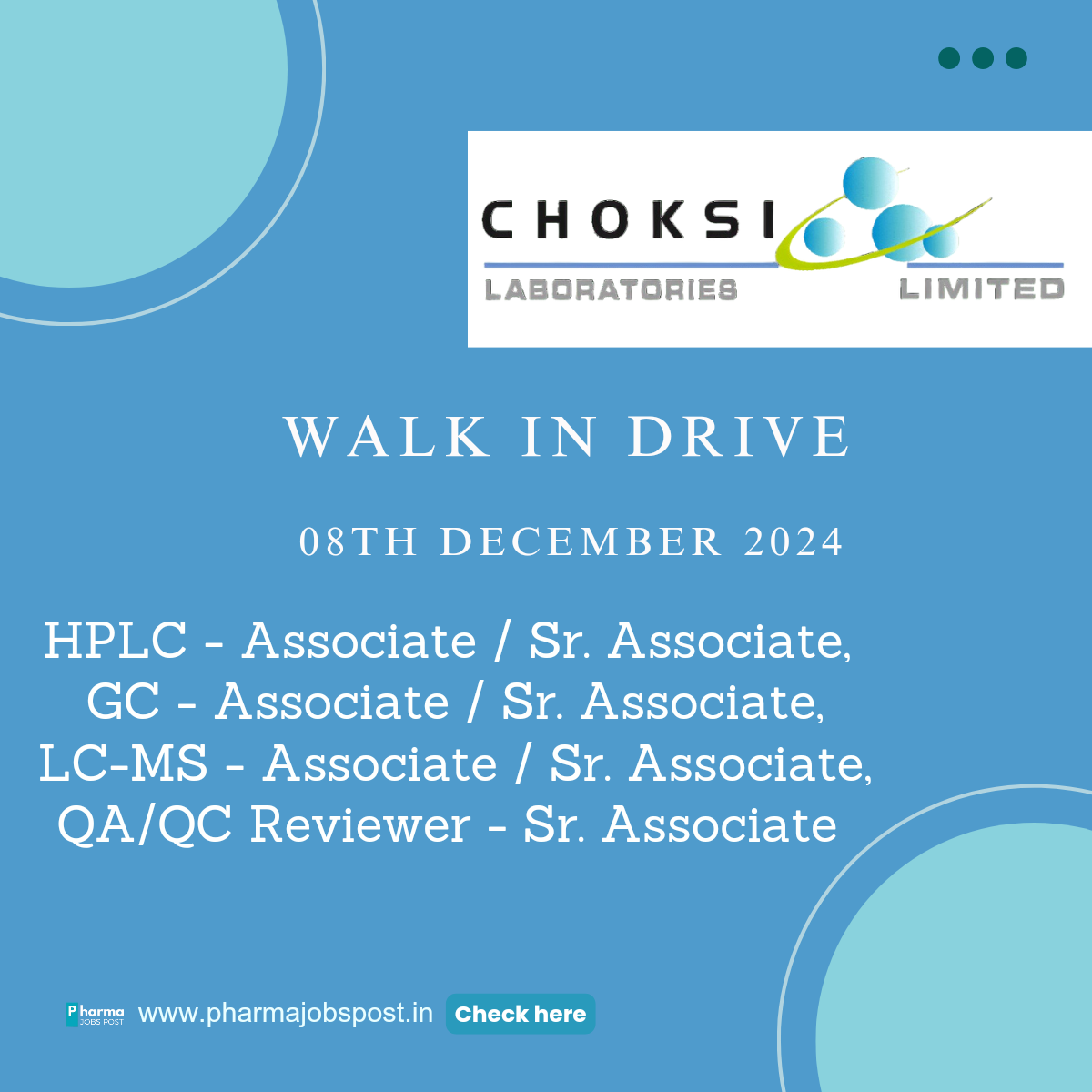 Indore Walk-in Alert: Become a Part of Choksi Laboratories on December ...