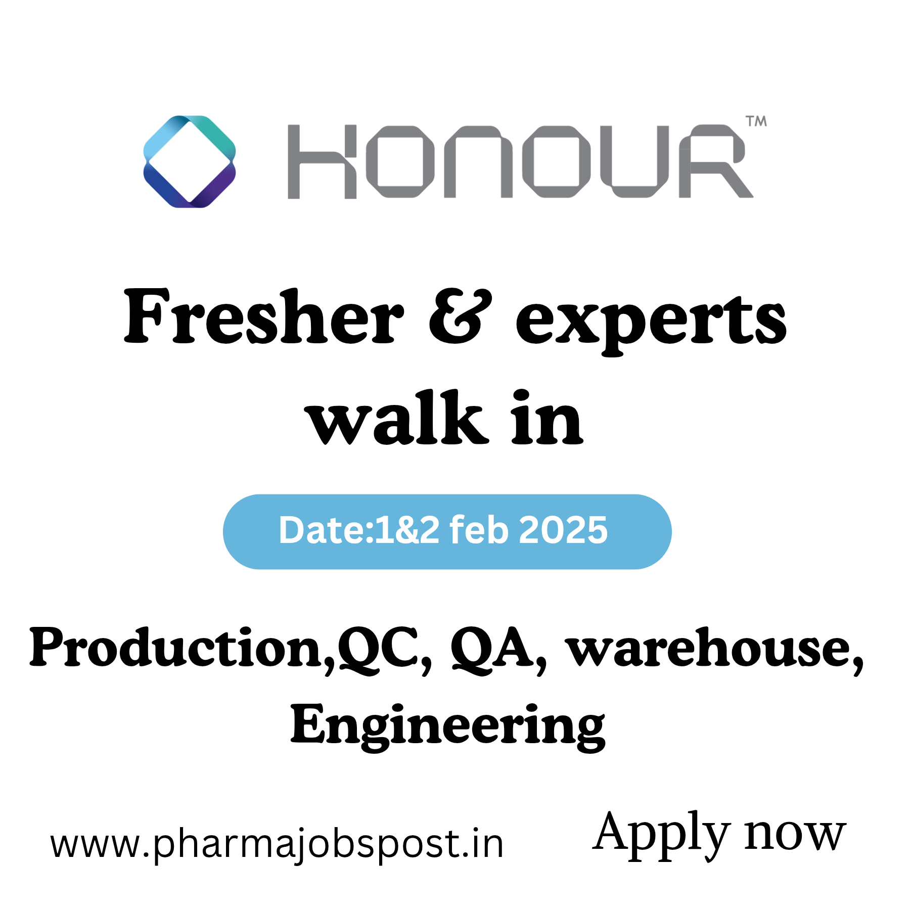 Honour Lab Careers: Walk-in Interview for Various Roles | PHARMA JOBS POST