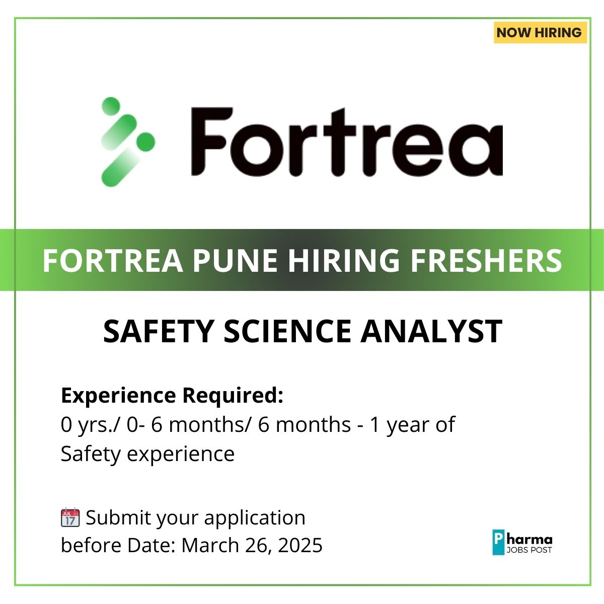 Fortrea Freshers Hiring: Safety Science Analyst Role in Pune – Apply ...