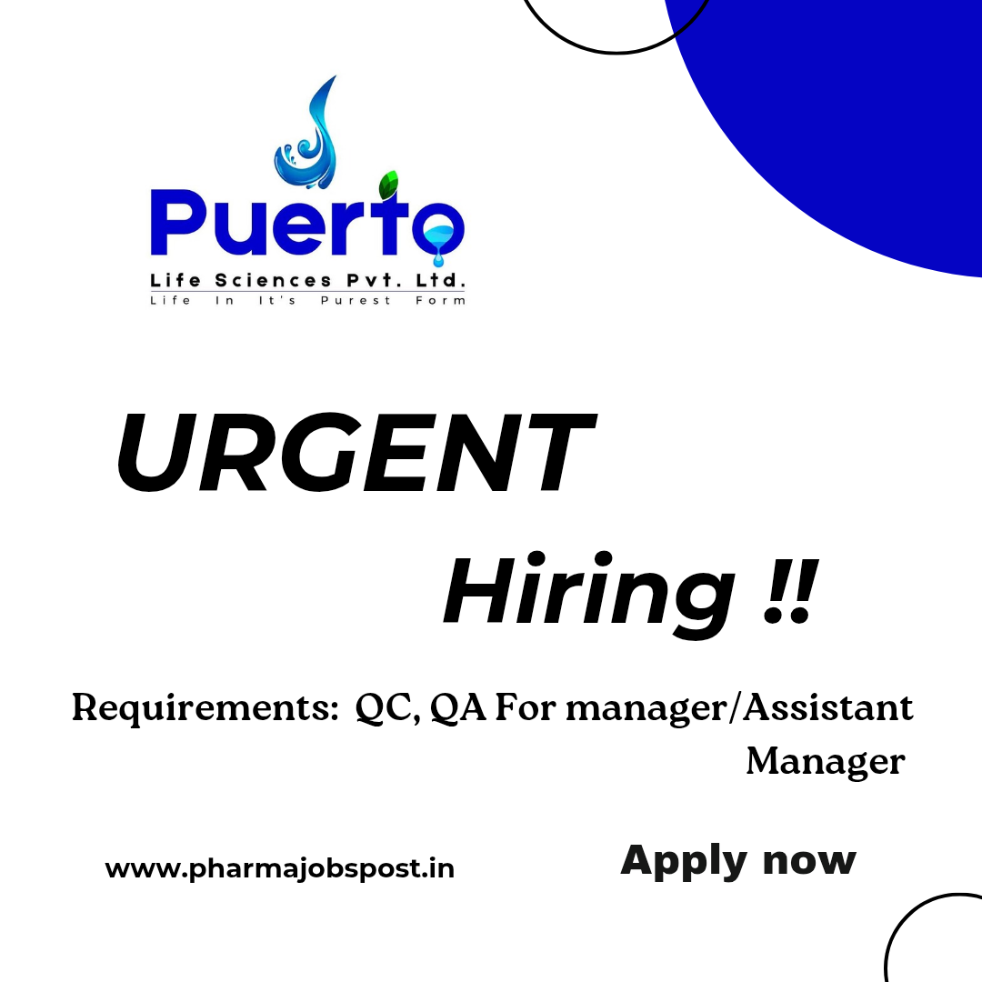 Puerto Hiring: QC/QA Manager & Assistant Manager Positions Open Now ...