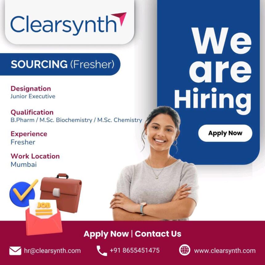 Clearsynth Careers 2025: Hiring Freshers for Junior Executive Roles ...