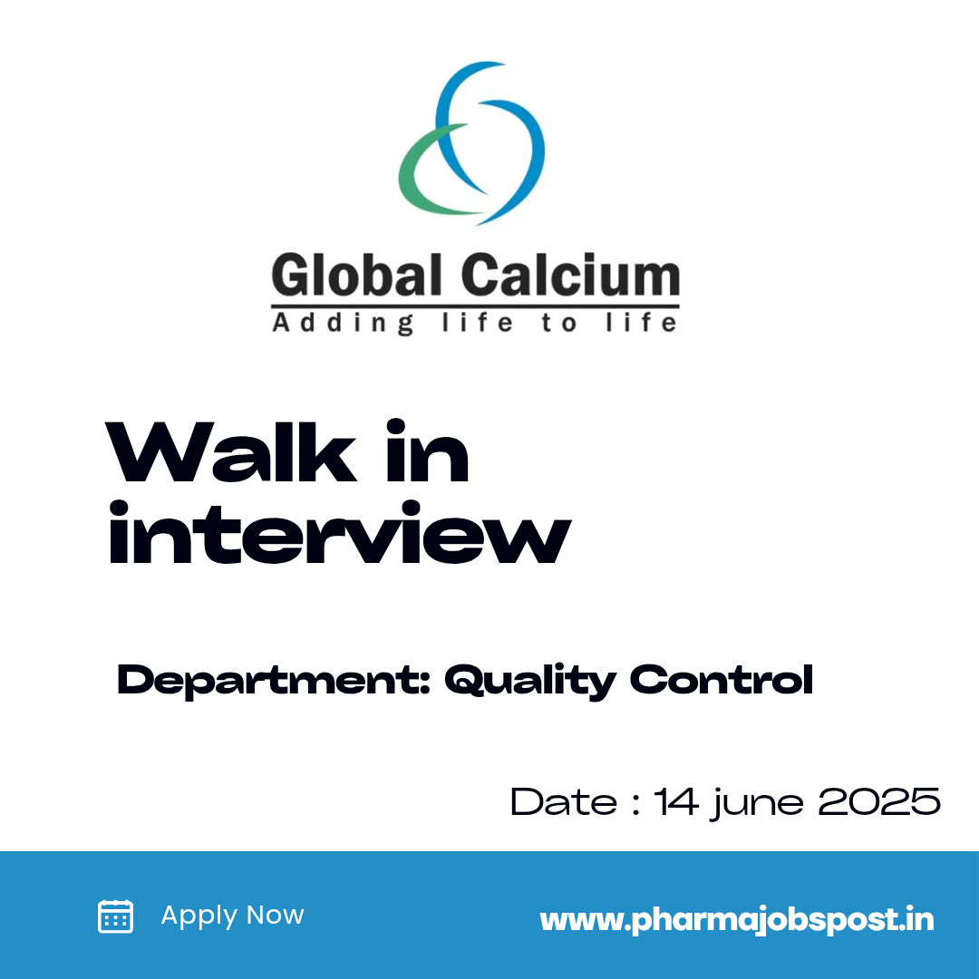 Don’t Miss Global Calcium’s 14 June Walk‑In – Multiple Openings for QC ...