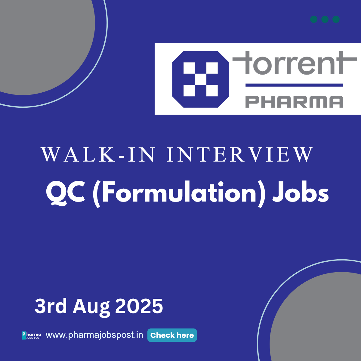 Walk-In Interview at Torrent Pharma Baddi – QC (Formulation) Jobs for M ...