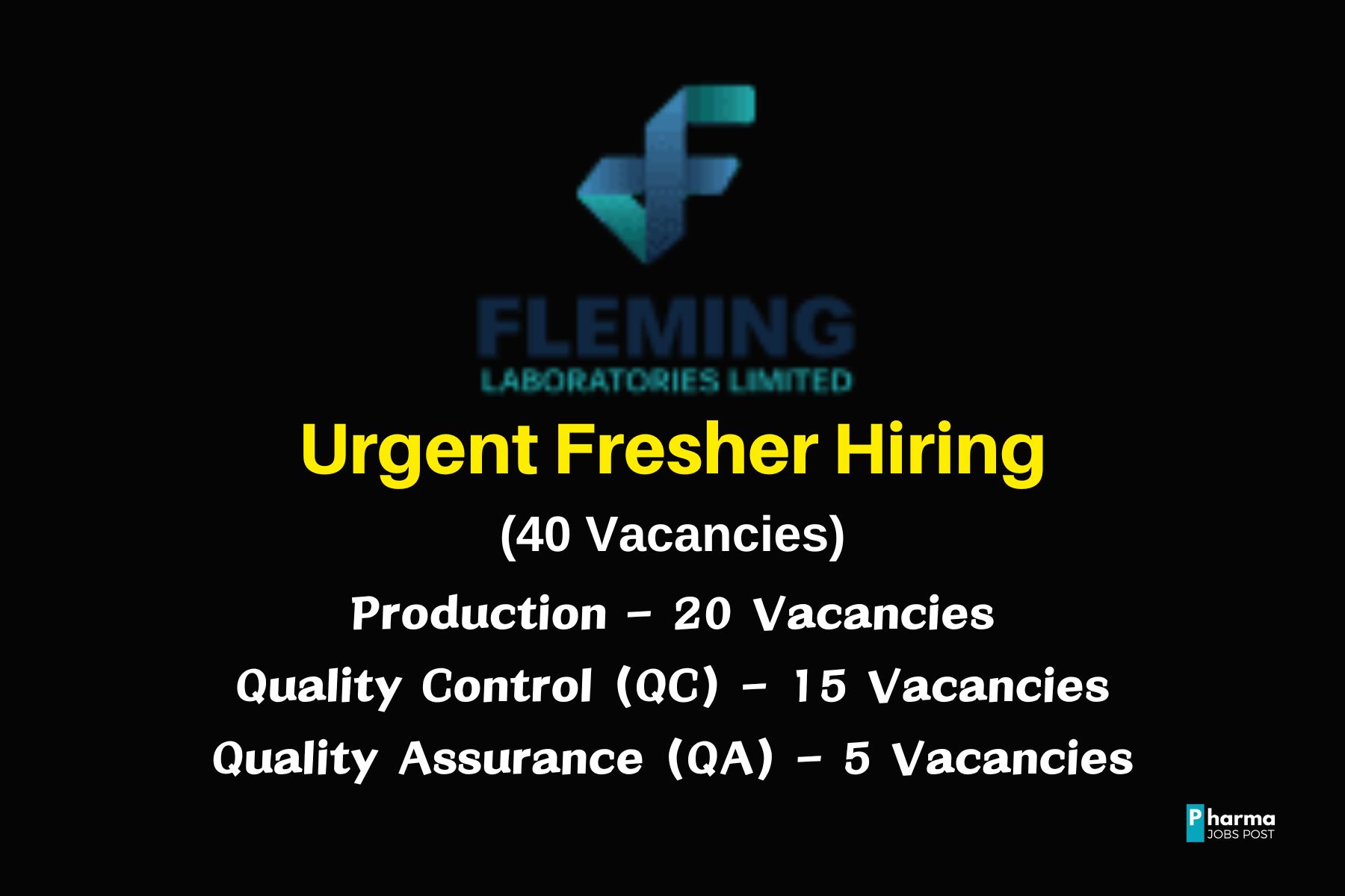 Urgent Hiring for Freshers at Fleming Laboratories – 40 Vacancies in ...