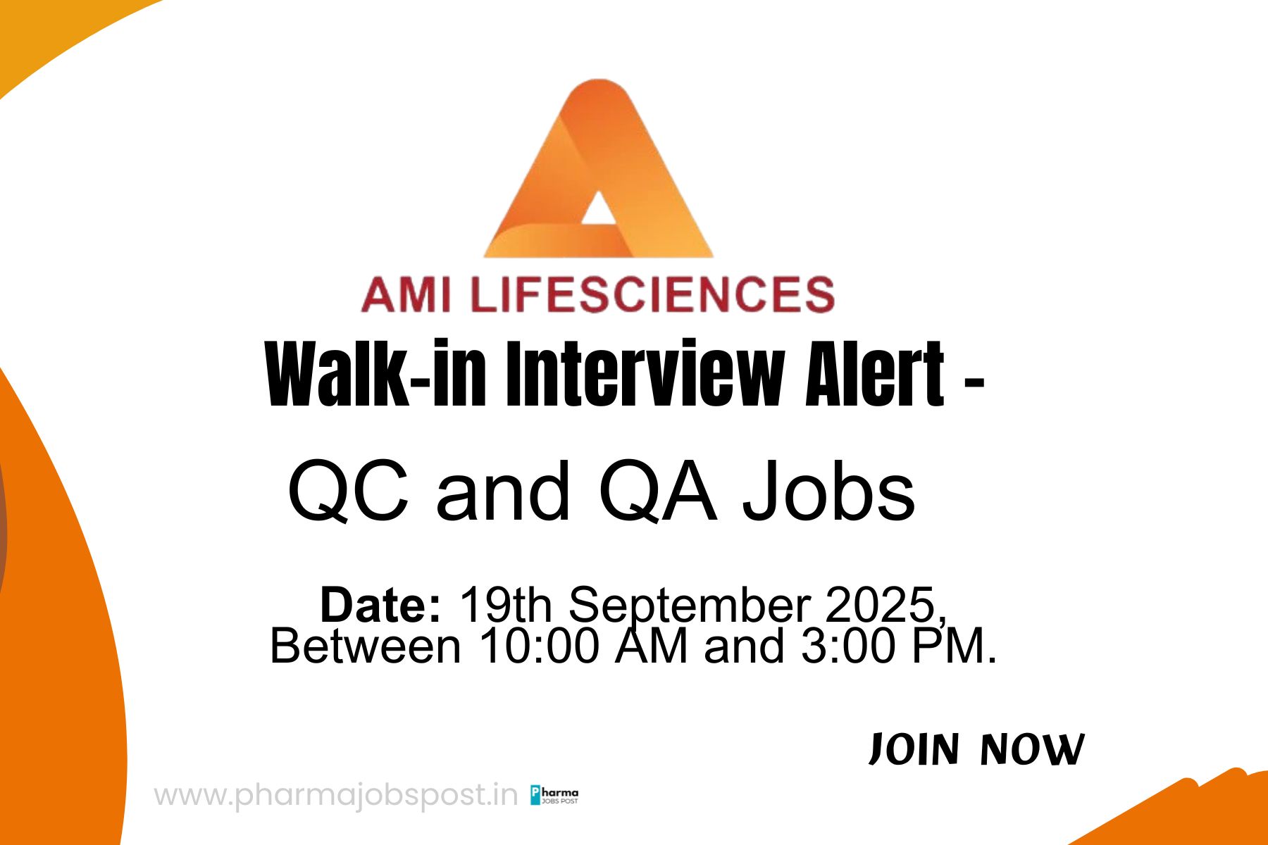 Ami Lifesciences Walk-In Interview 2025 for Quality Control & Quality ...