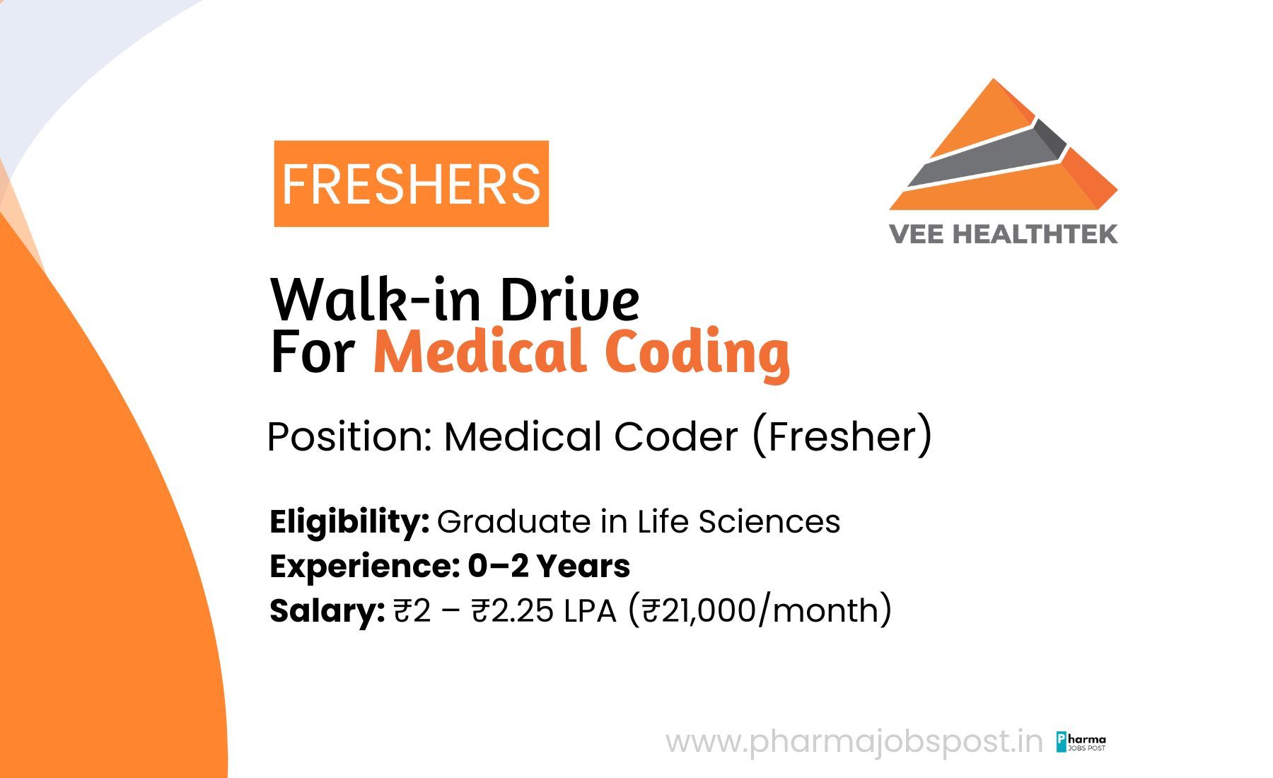 Walk-in Drive for Medical Coding Freshers in Bangalore – Vee Healthtek ...