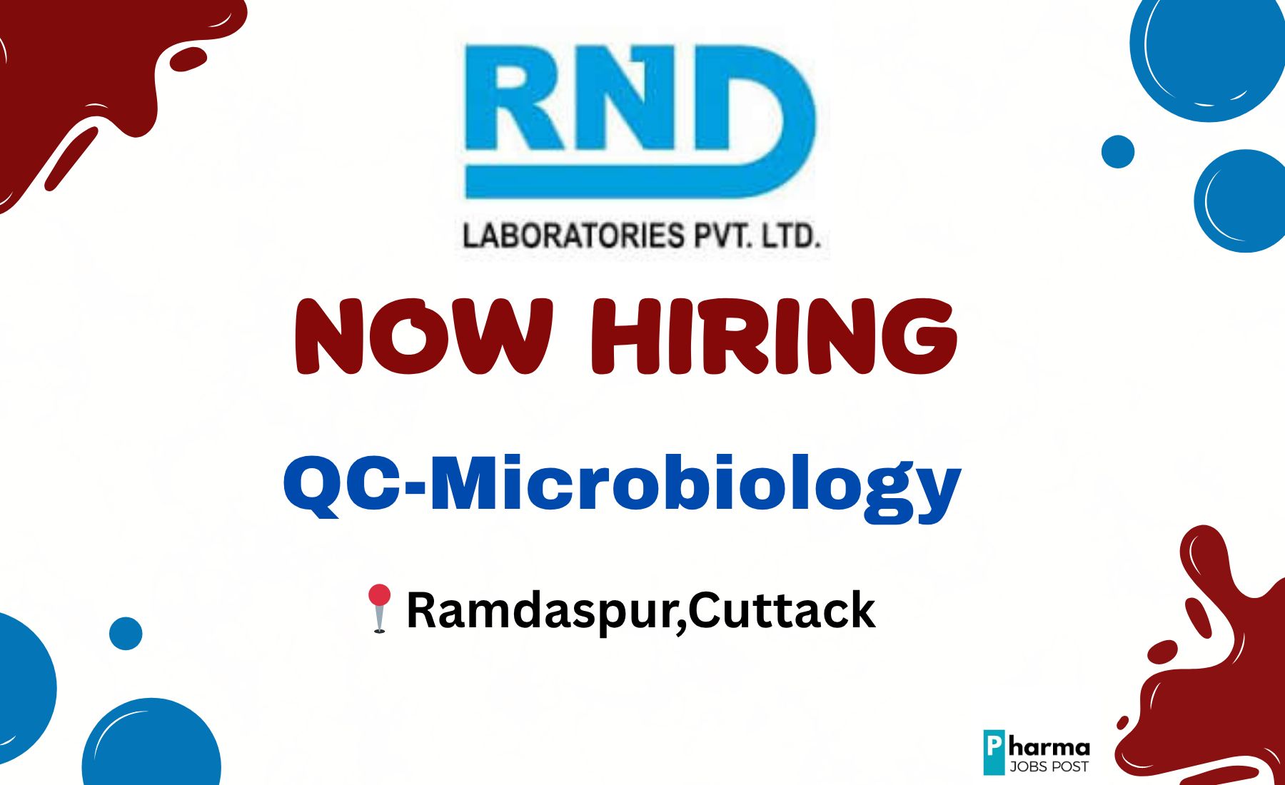 RND Laboratories Hiring for QC Microbiology Executive in Cuttack ...