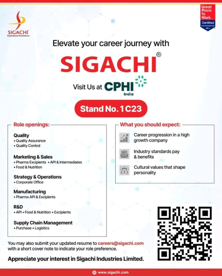 Elevate Your Career: Exciting Job Openings at Sigachi Industries ...