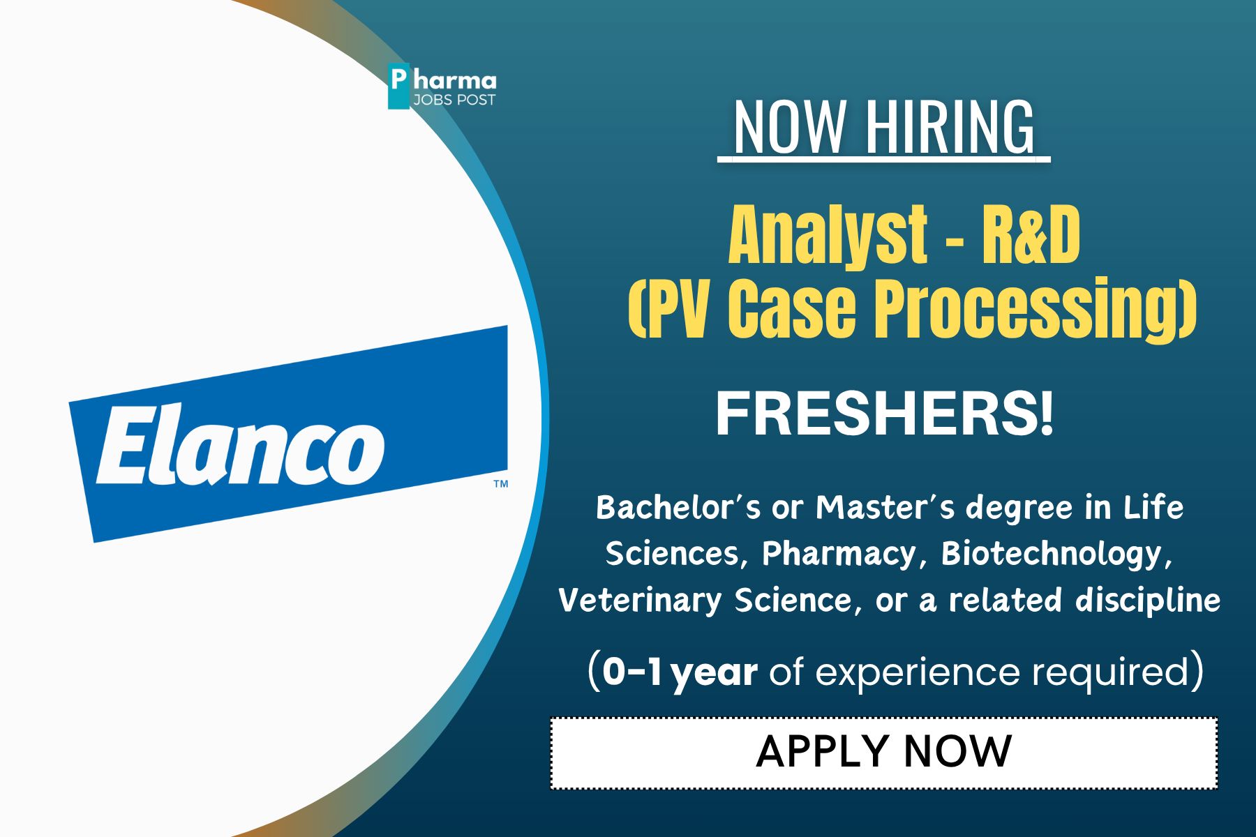Elanco Job Vacancy 2025: Analyst – R&D (Pharmacovigilance) | Freshers ...
