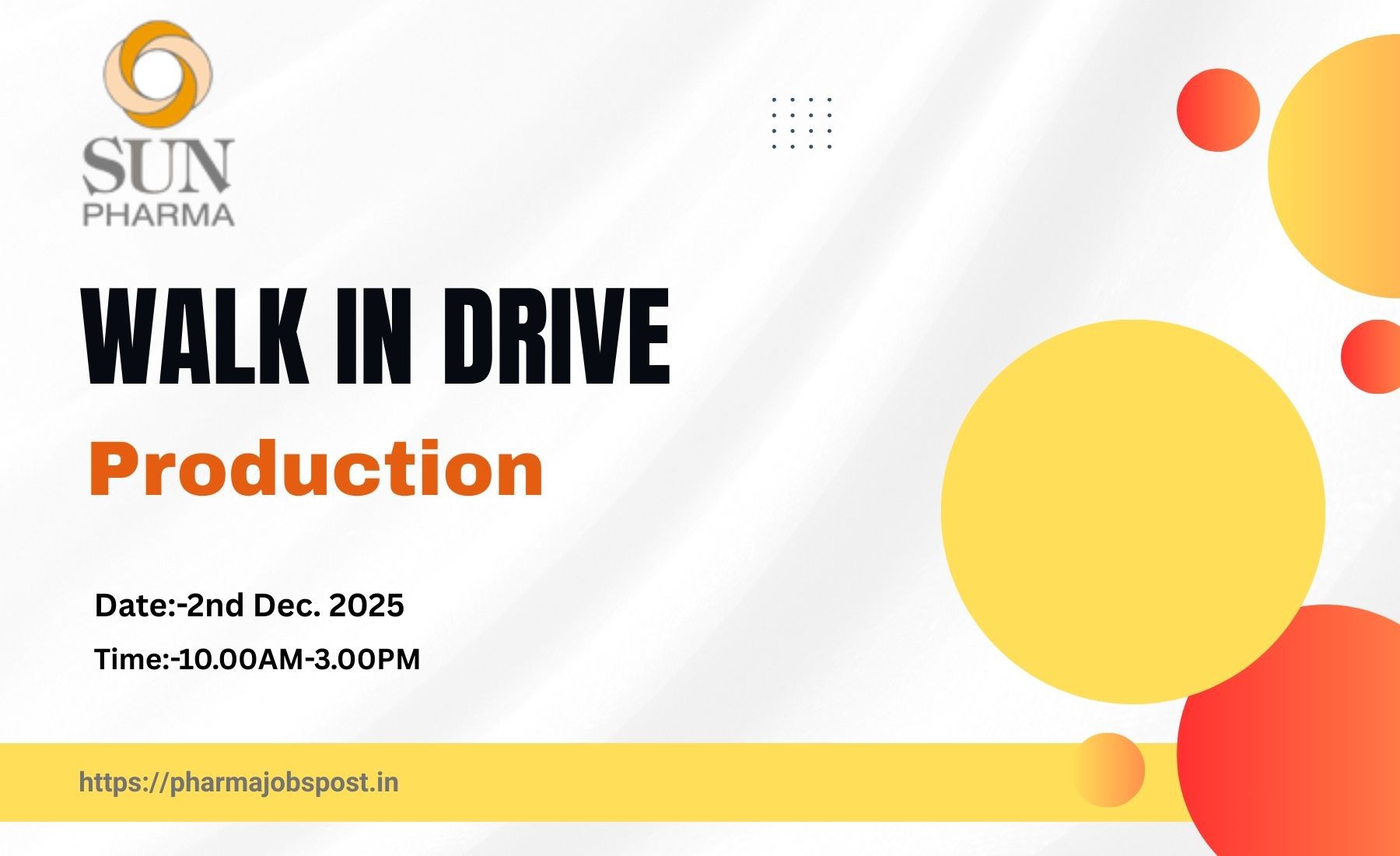 Walk-in Drive: Sun Pharma Recruitment for Production Roles in Panoli ...