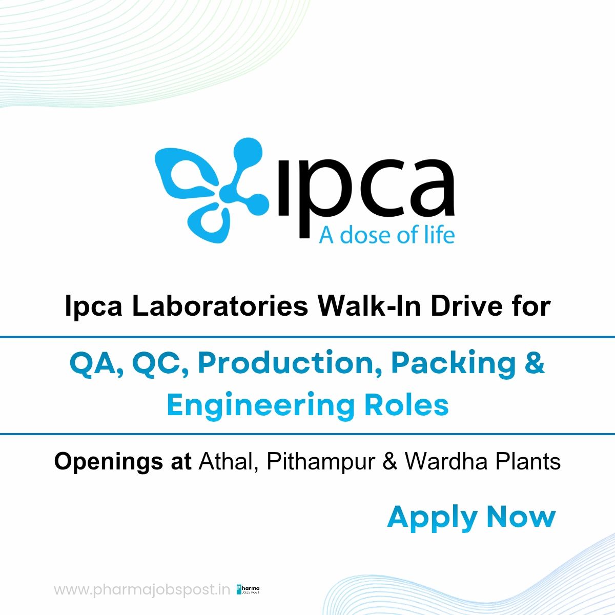 Ipca Laboratories Walk-In Interview : Openings at Athal, Pithampur ...