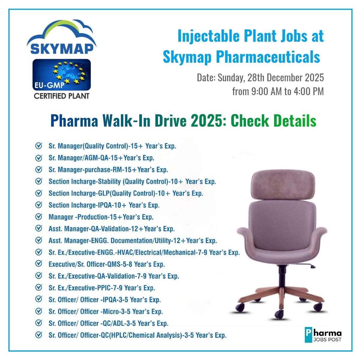 Injectable Plant Jobs at Skymap Pharmaceuticals | QA, QC, IPQA, Micro ...