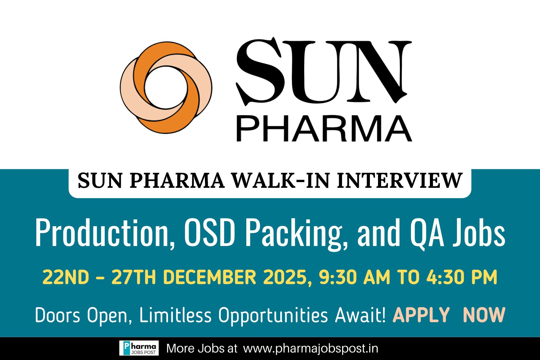 Sun Pharma Walk-In Interview for Production & Quality Roles – Jammu ...