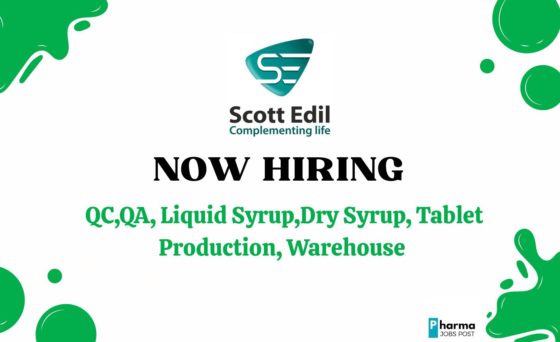 Pharma Jobs in Baddi: Quality Control, Production, QA Openings at Scott ...