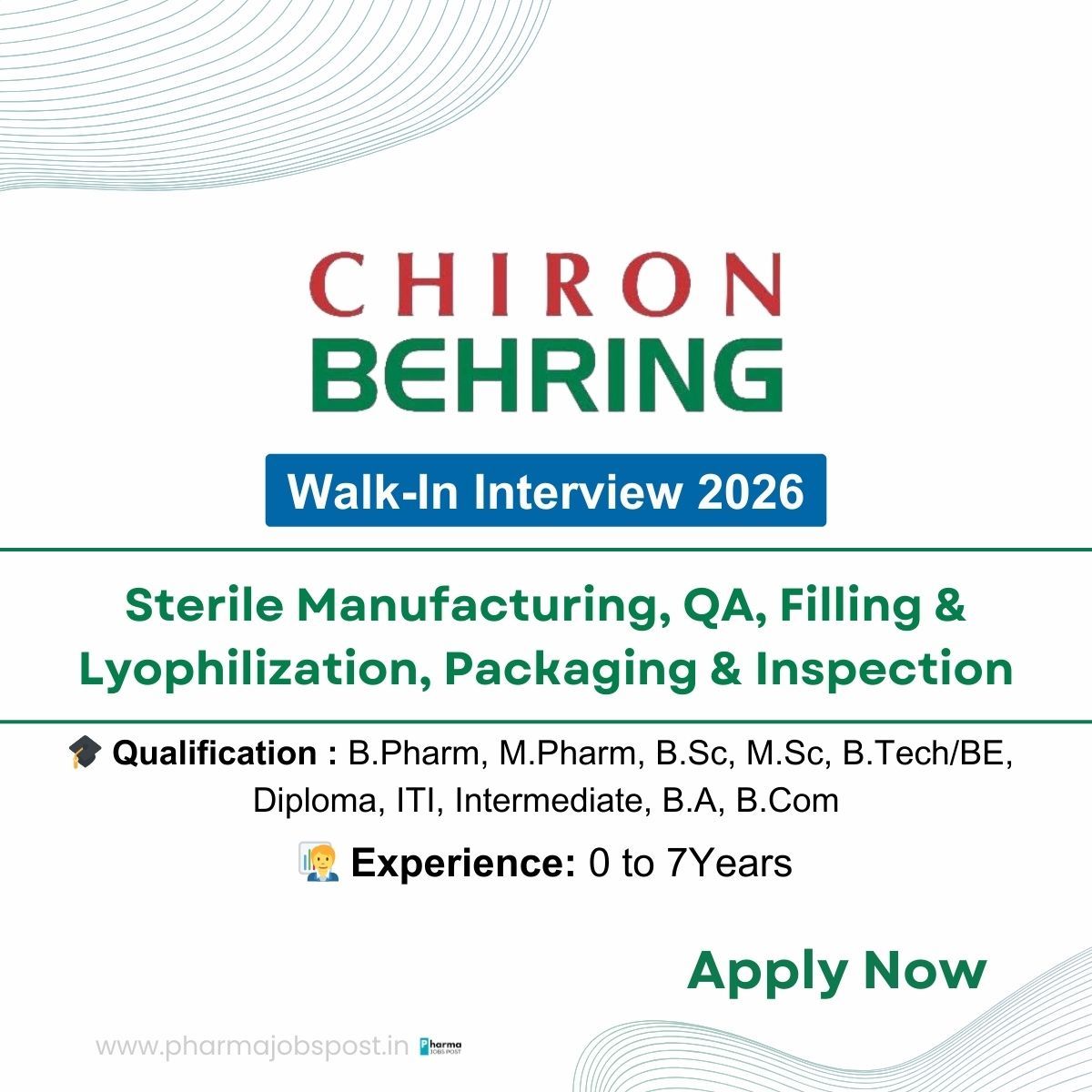 Chiron Behring Vaccines Walk-In Interview 2026 for Freshers ...