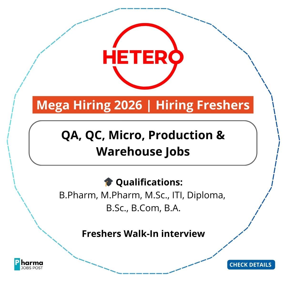 Hetero Hiring Freshers 2026 | QA, QC, Production & Warehouse Jobs in ...