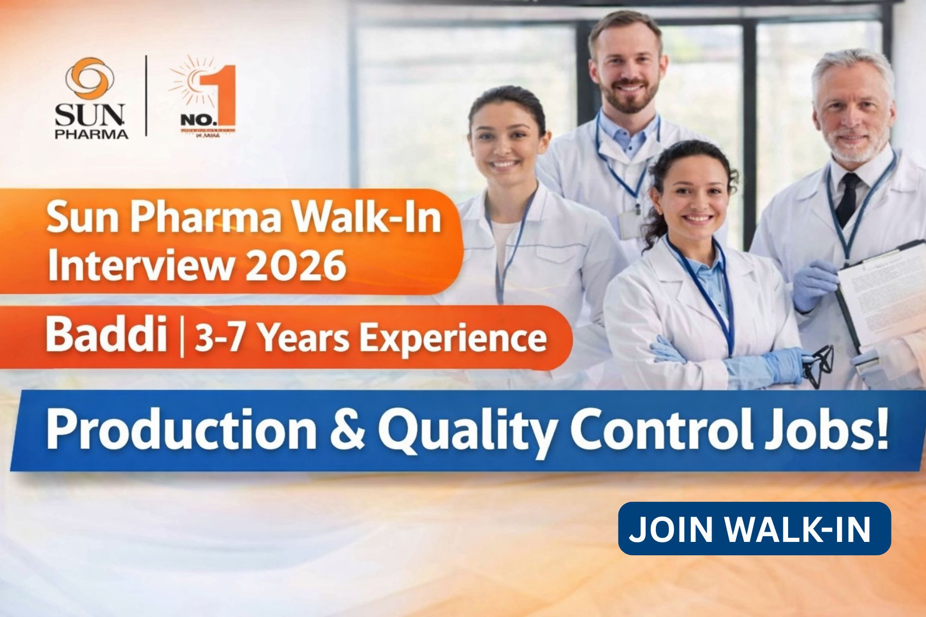 Sun Pharma Walk-In Interview 2026 | Baddi | Production & Quality ...