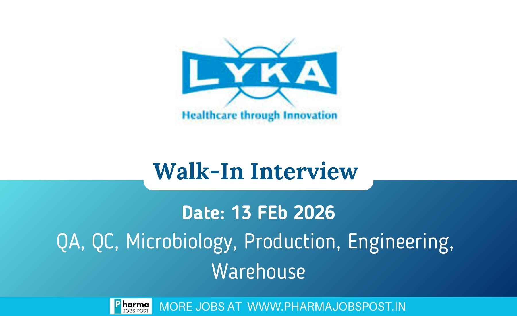 Lyka Labs Limited Walk-In Interview 2026: Career Opportunities in ...