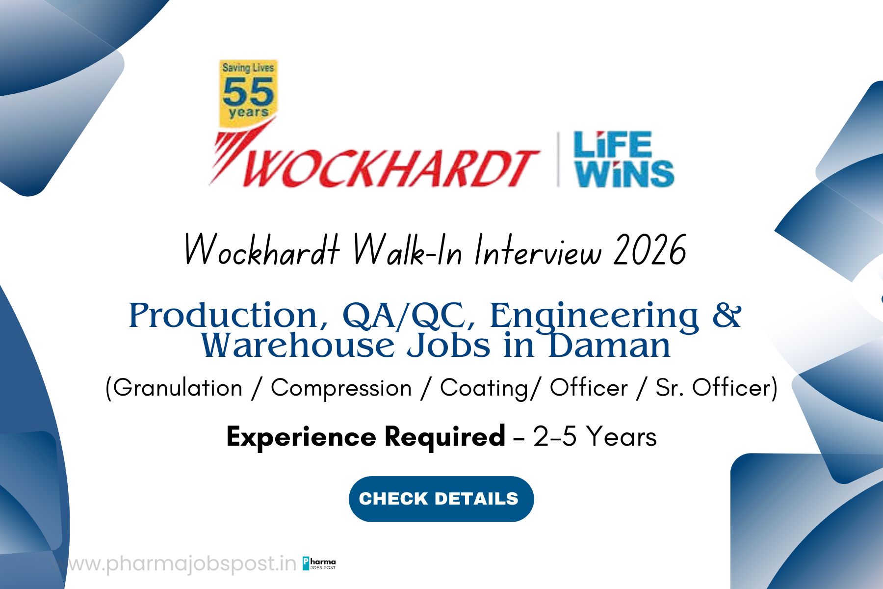 Wockhardt Walk-In Interview 2026 | Pharma Jobs in Daman | Production ...