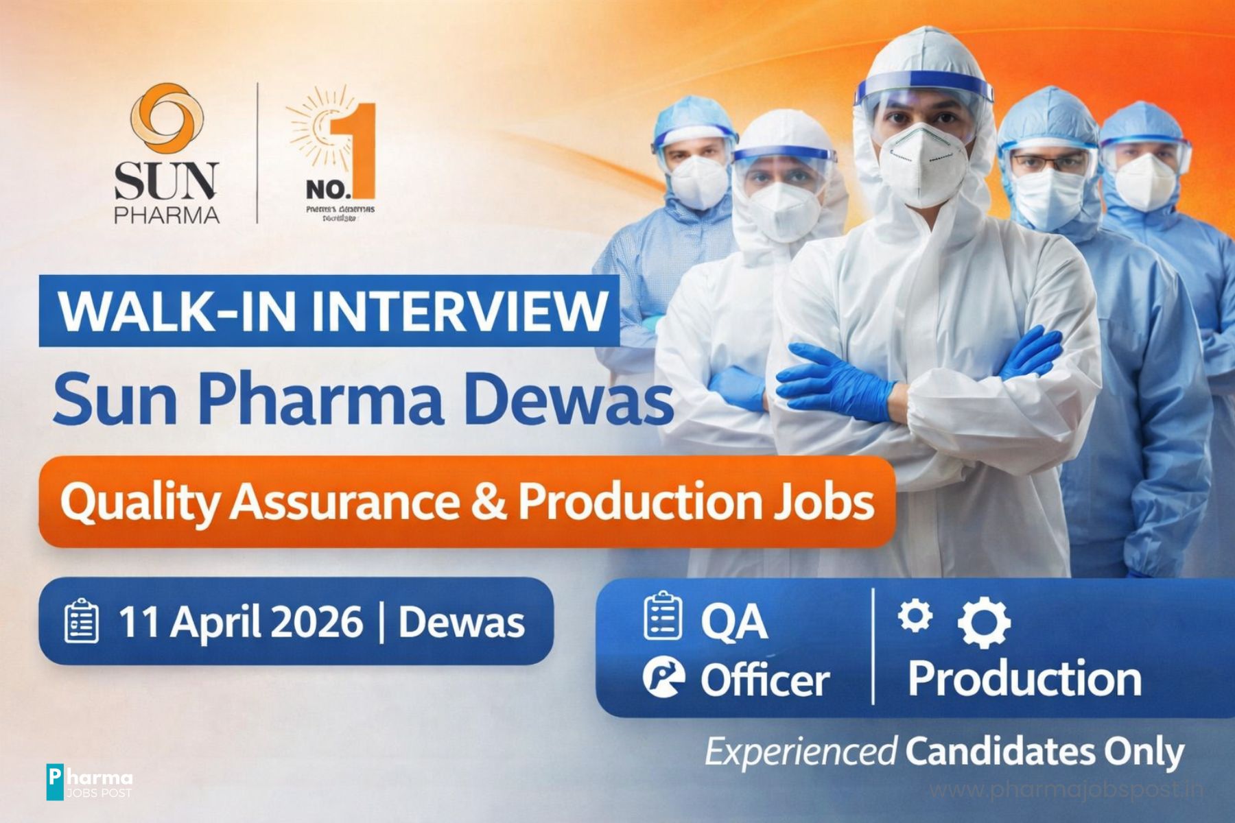 Sun Pharma Walk-In Interview 2026 | QA & Production Jobs in Dewas ...