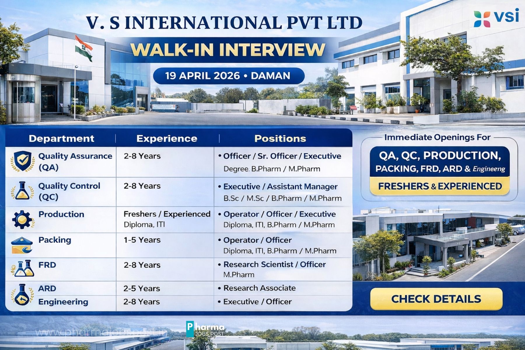 Latest Pharma Jobs 2026 | V.S International Recruitment Daman | PHARMA ...