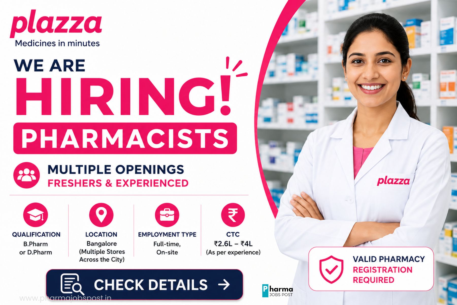 Plazza Pharmacist Recruitment 2026 | B.Pharm & D.Pharm Jobs in ...
