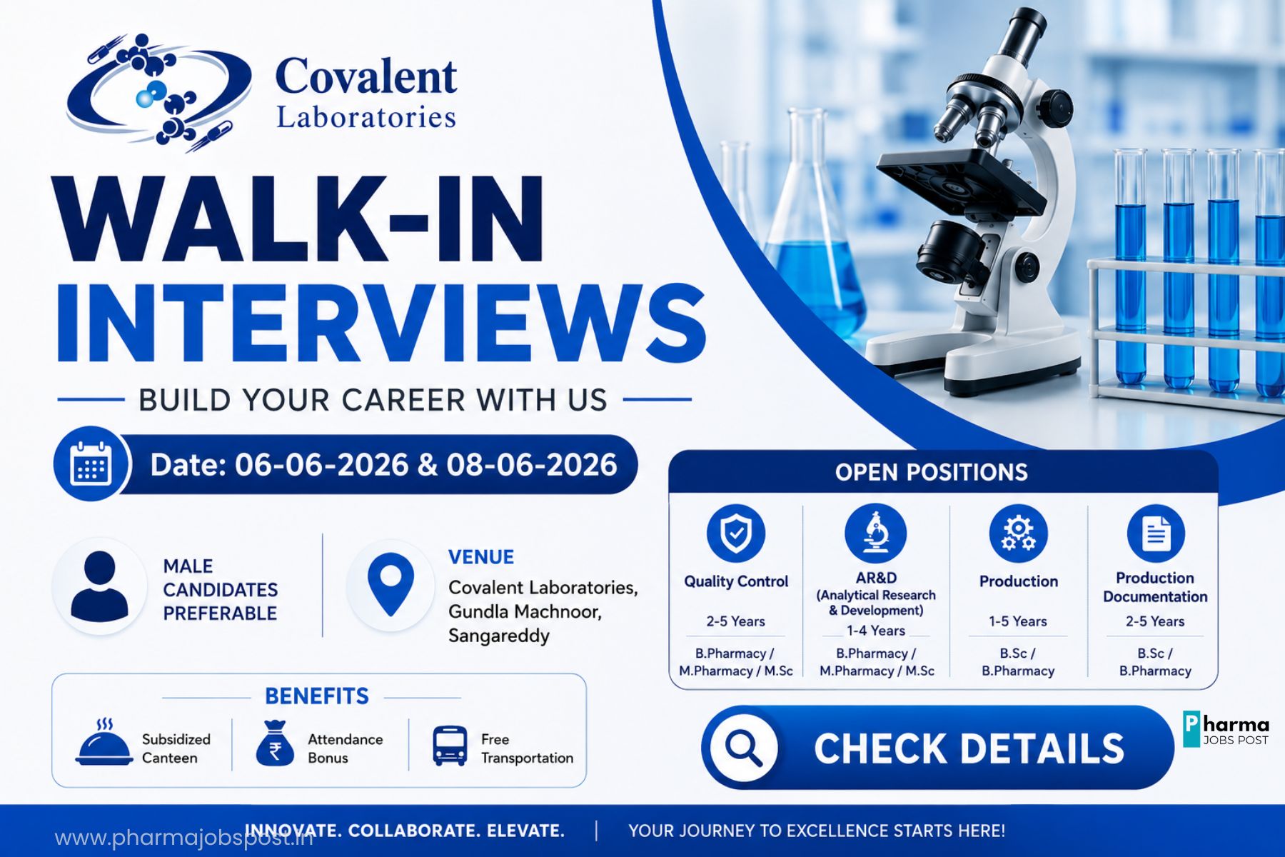 Covalent Laboratories Walk-In Interview 2026 | QC, AR&D, Production ...